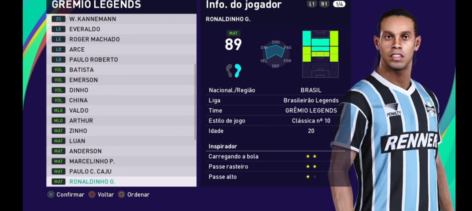 PATCH PES 2020 LEGENDS ATUALIZADO 2025 PS4/PS5
